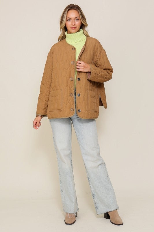 Quilted Puffer Jacket With Pockets online Only - Etsy