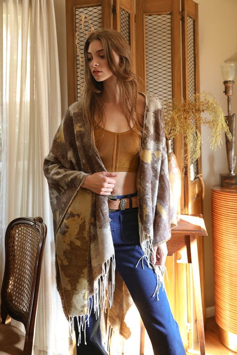Marble Ruana Wrap W/tassel online Only - Etsy