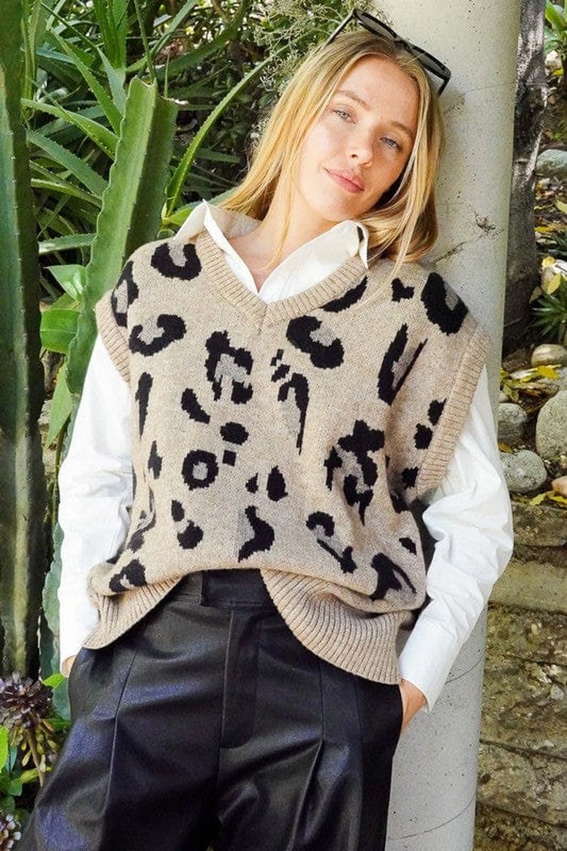 Leopard Vest online Only - Etsy