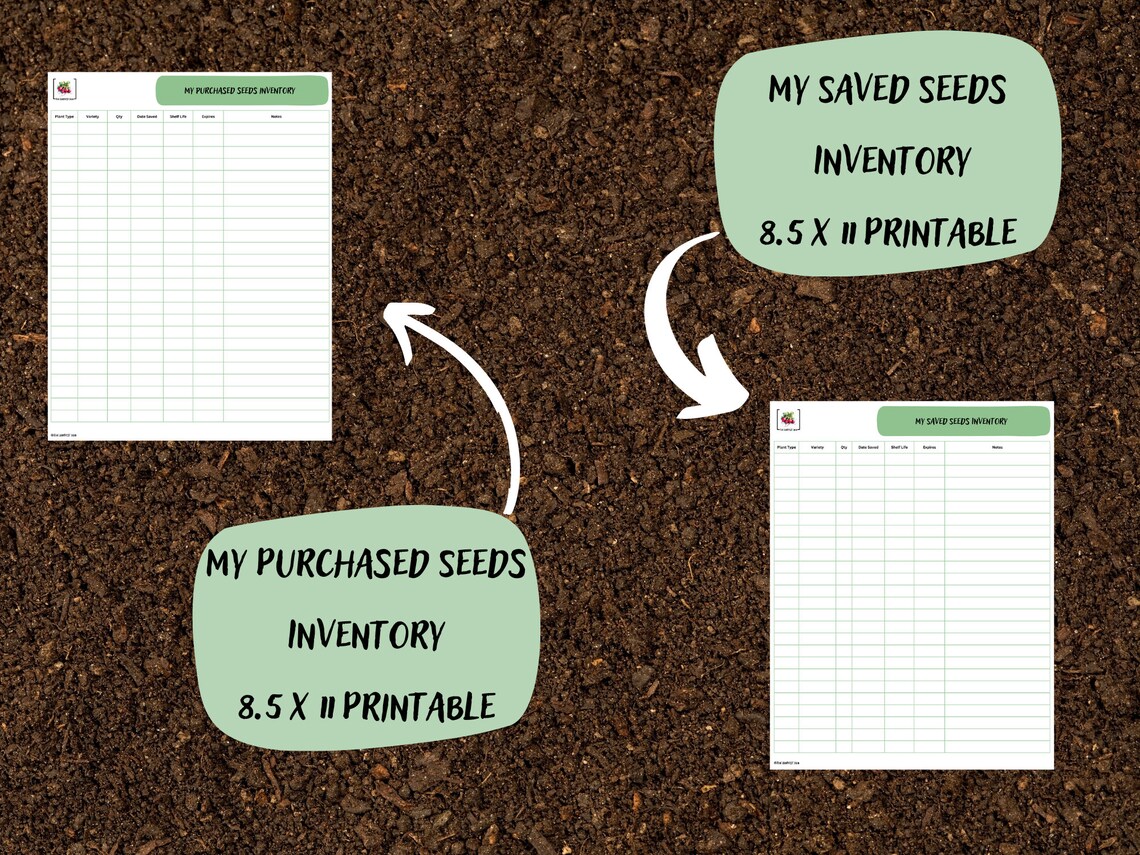Printable Seed Inventory Logs, Seed Saving, Seed Inventory Worksheets ...