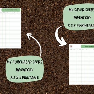 Printable Seed Inventory Logs, Seed Saving, Seed Inventory Worksheets ...