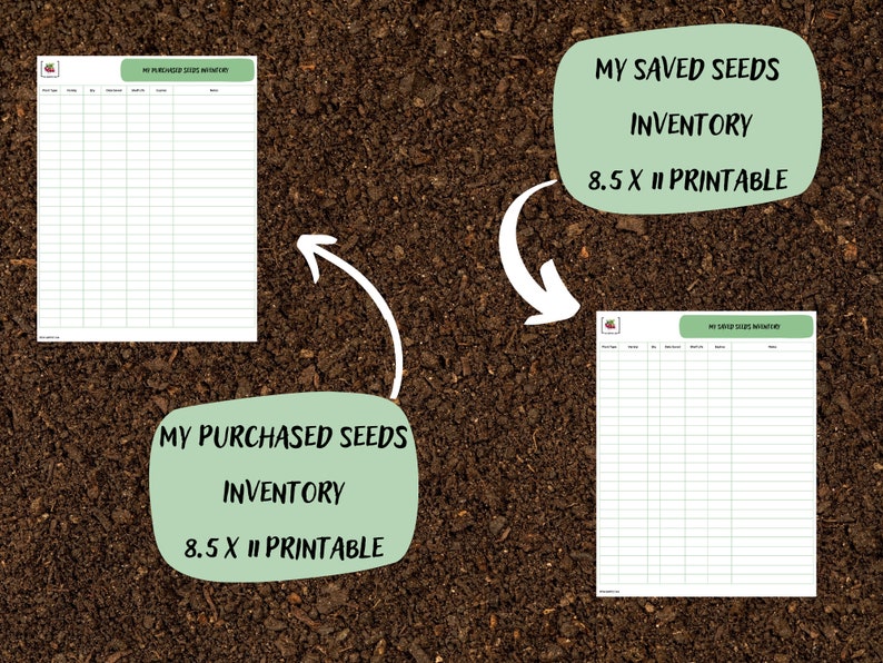 Printable Seed Inventory Logs, Seed Saving, Seed Inventory Worksheets ...