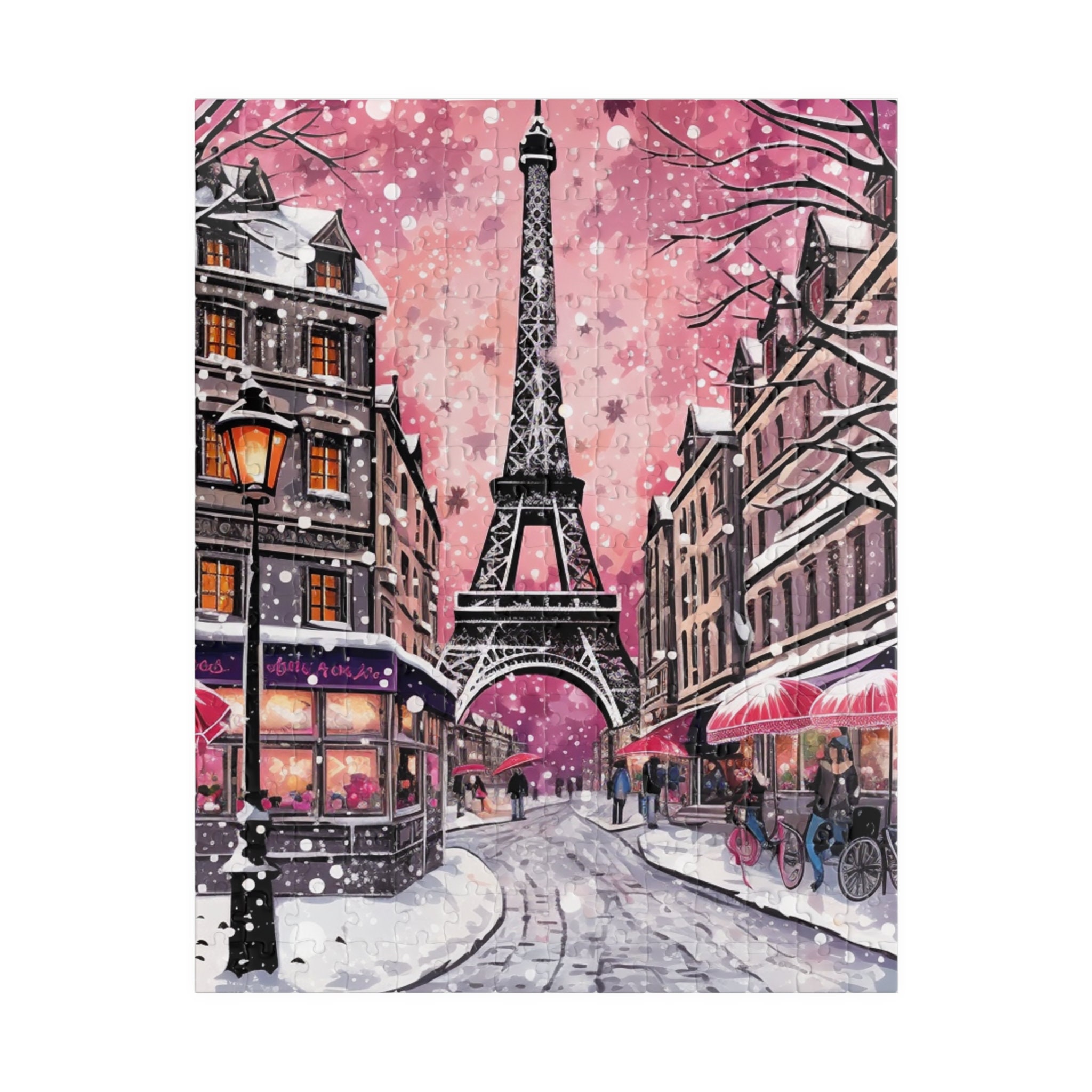 Pink Paris Puzzle With Eiffel Tower Puzzle 1000 Piece Puzzle of Paris ...