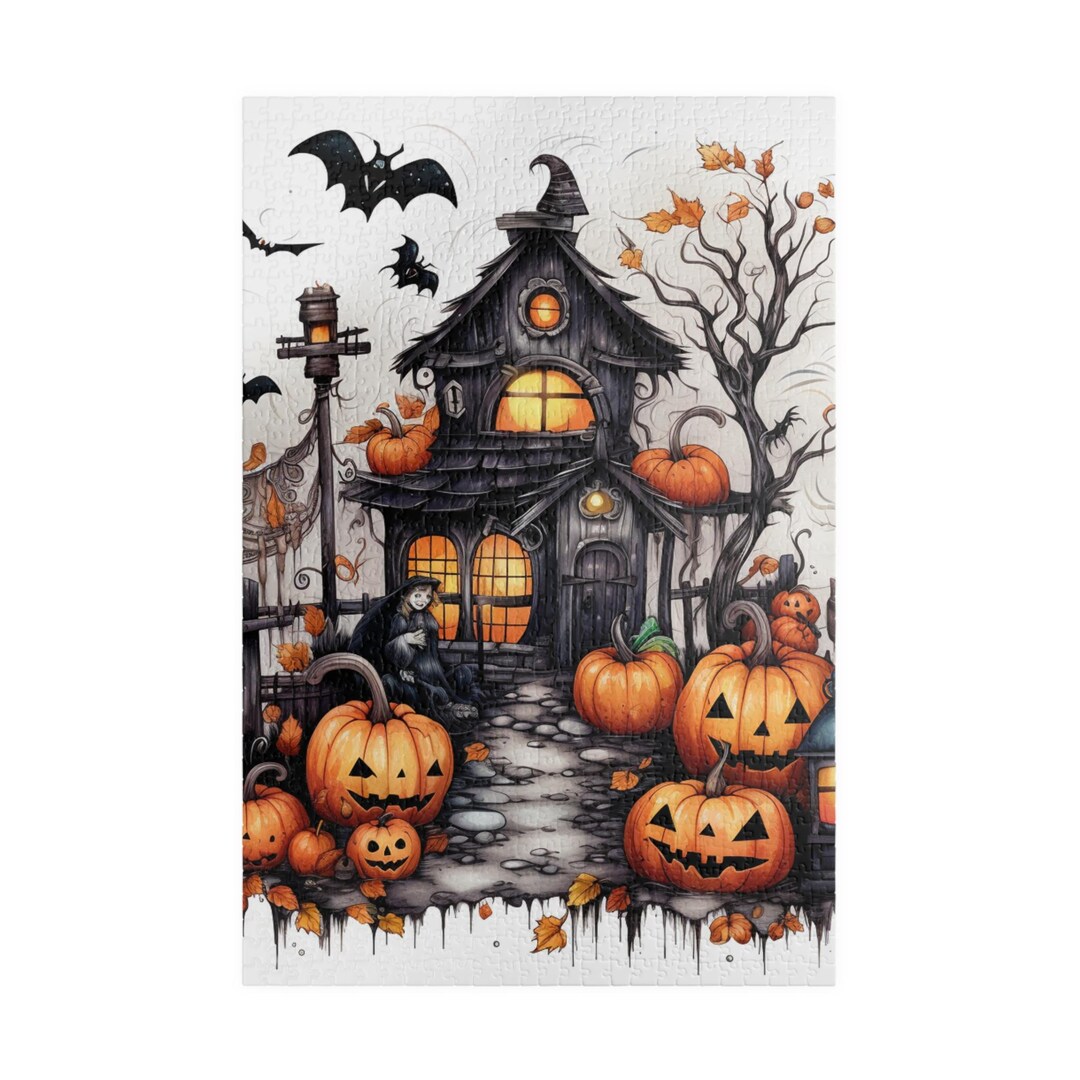 Spooky Haunted House Halloween Puzzle 1000 Piece Puzzle for Adults 500 ...