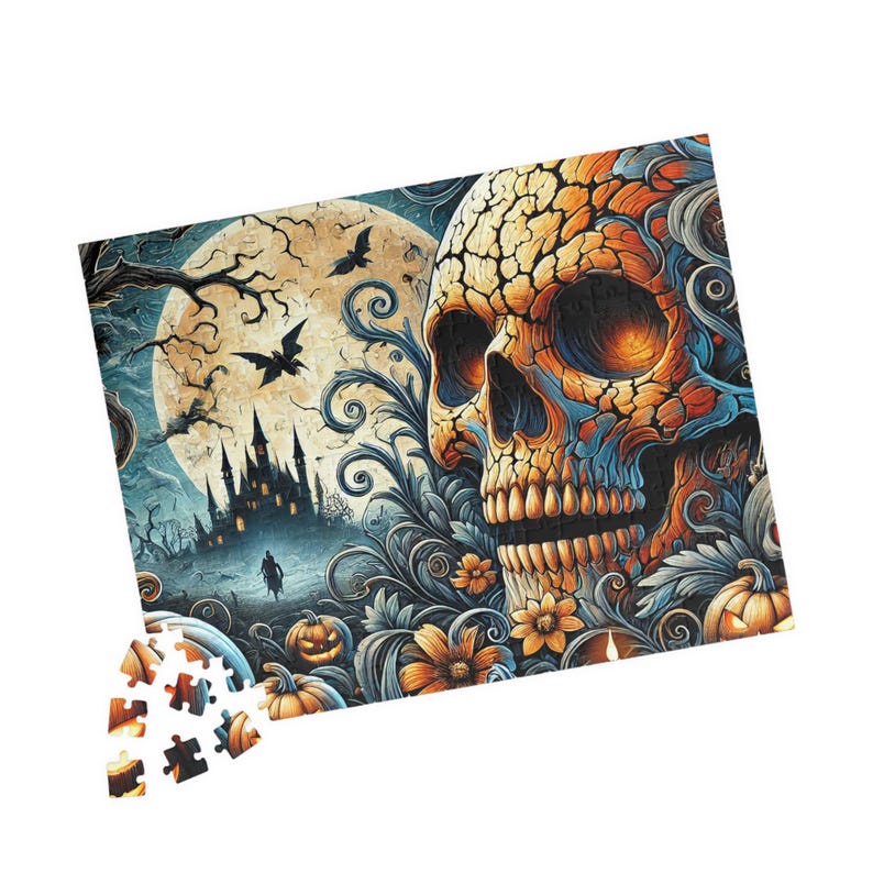 Spooky Skeleton Skull Halloween Game Puzzle for Adults 1000 Piece ...