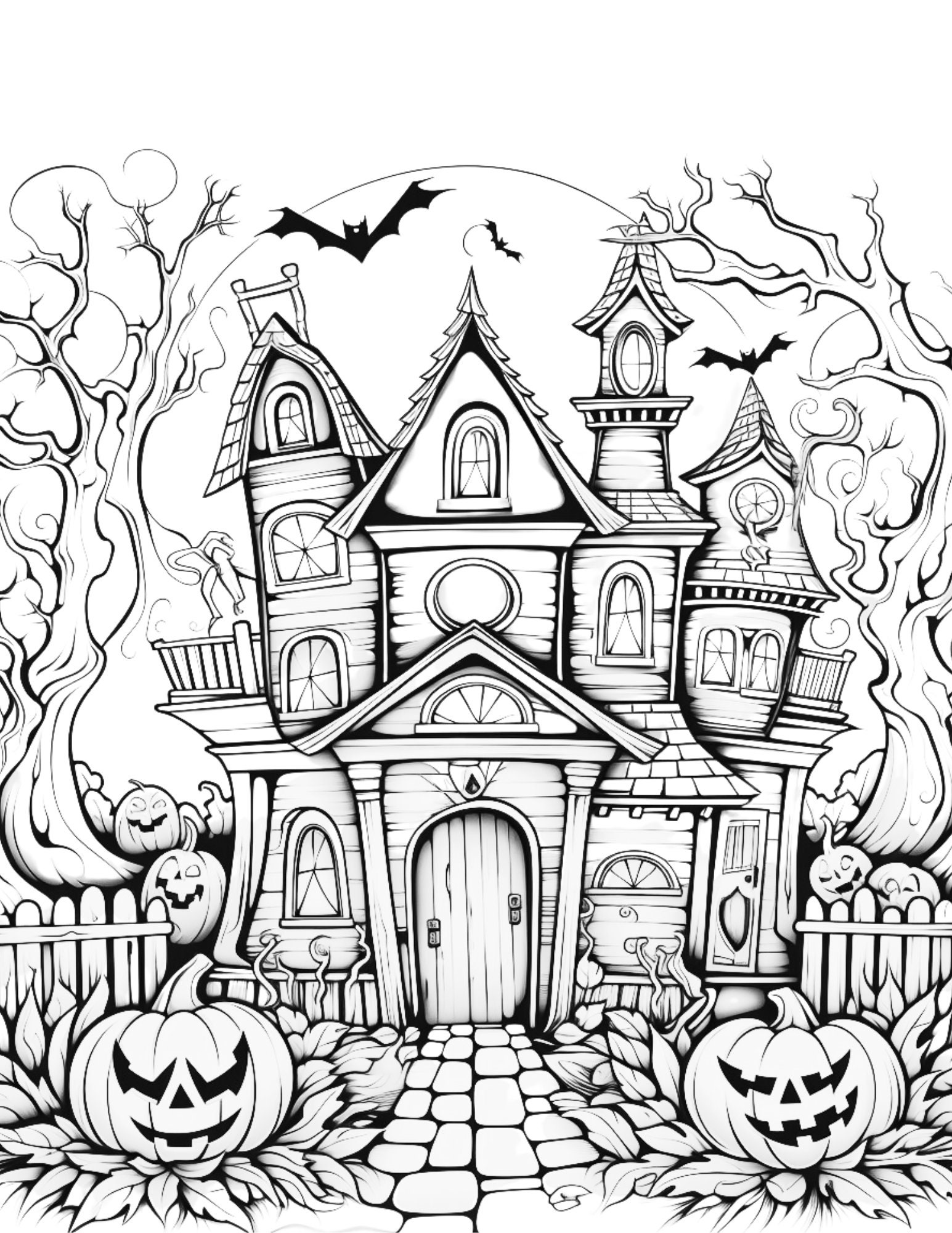 Spooky Coloring Pages Halloween Coloring Pages for Kids and - Etsy