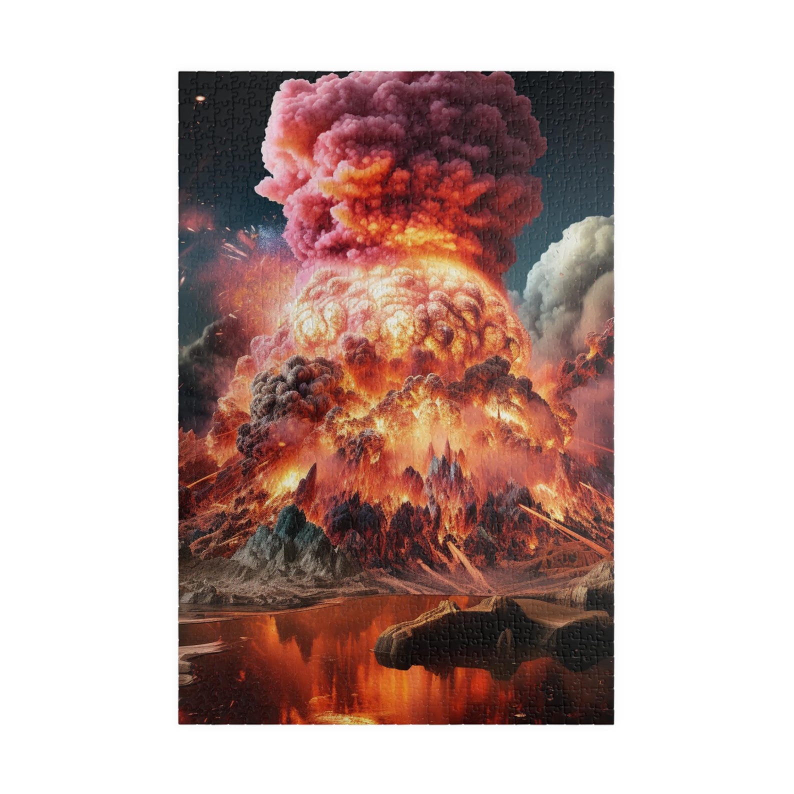 Captivating Vibrant Rose Gold Volcano Puzzle - 500 or 1000 Piece Nature ...