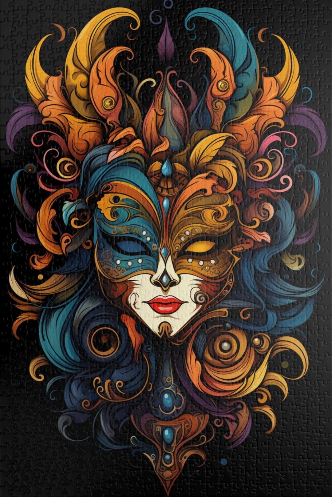 Masquerade Mask Puzzle, Halloween Puzzle (110, 252, 500, 1014piece ...