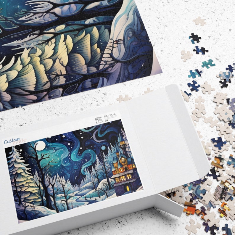 Winter Wonderland Puzzle - Psychedelic Night Sky - Unique Gift for Him ...