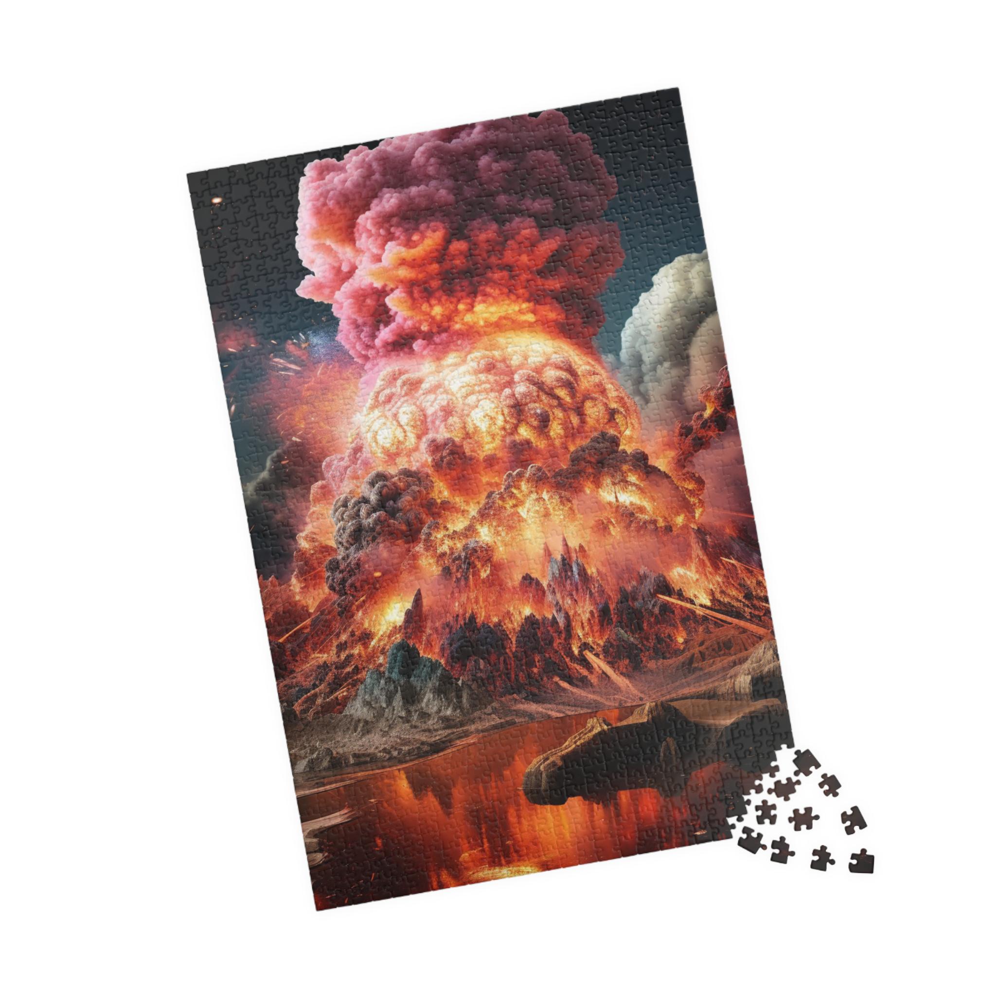 Captivating Vibrant Rose Gold Volcano Puzzle - 500 or 1000 Piece Nature ...