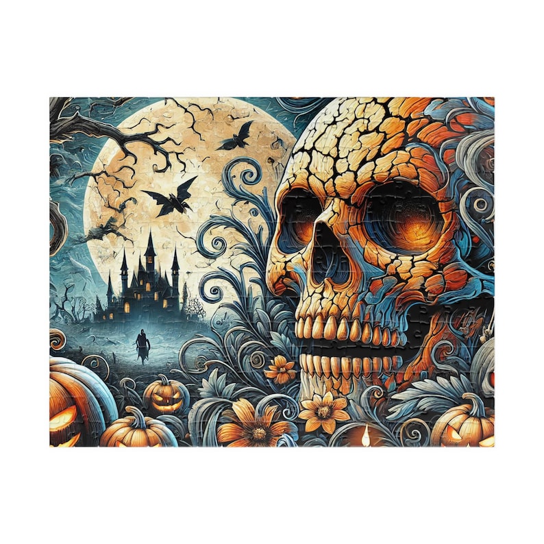 Spooky Skeleton Skull Halloween Game Puzzle for Adults 1000 Piece ...