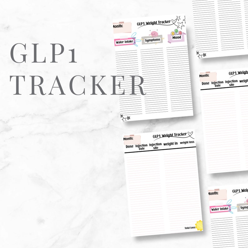 Printable PDF GLP-1 Weight Loss Tracker for Semaglutide and Tirzepatide ...