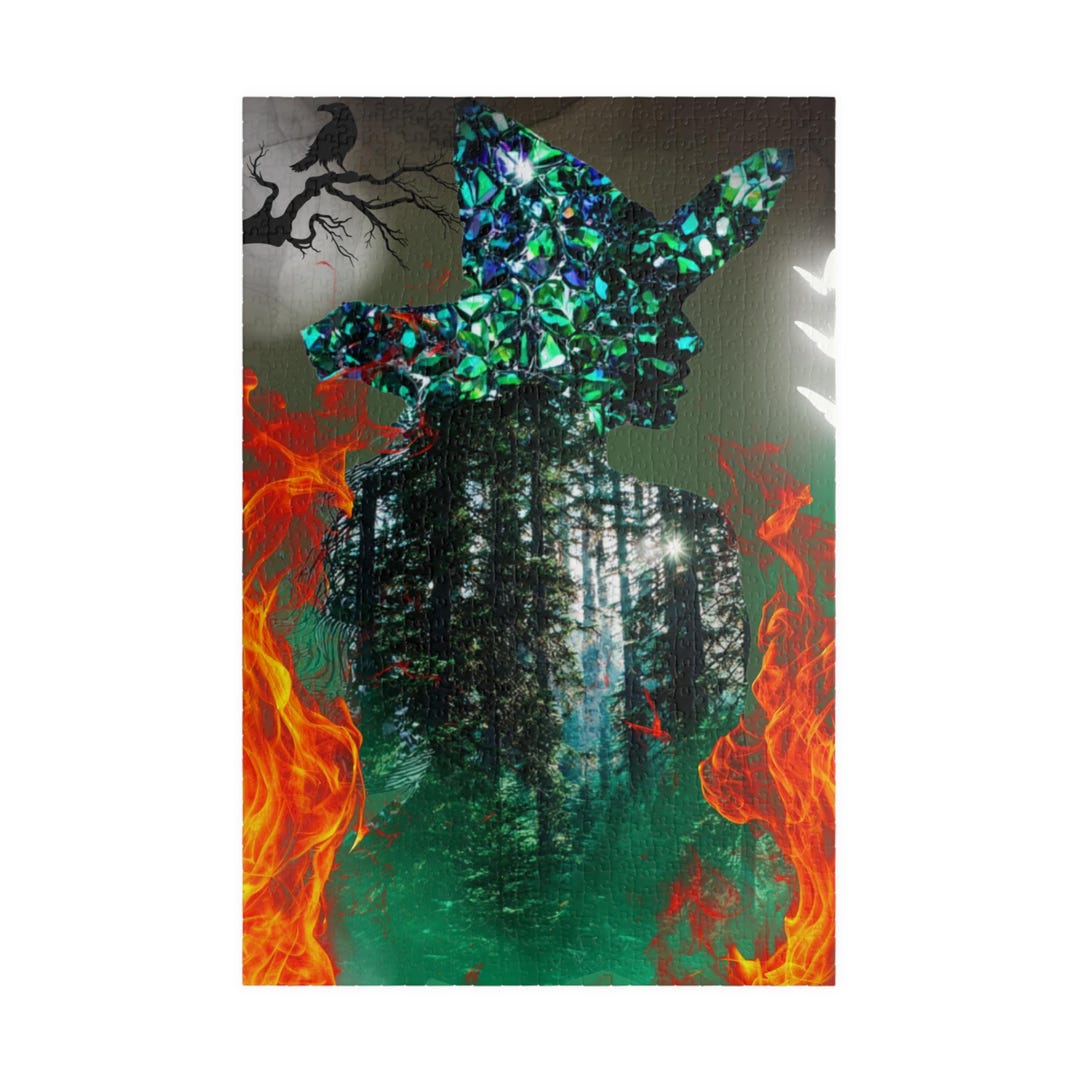 Halloween Jigsaw Puzzle Gemstone Witch Spooky Gift for Adults Family ...