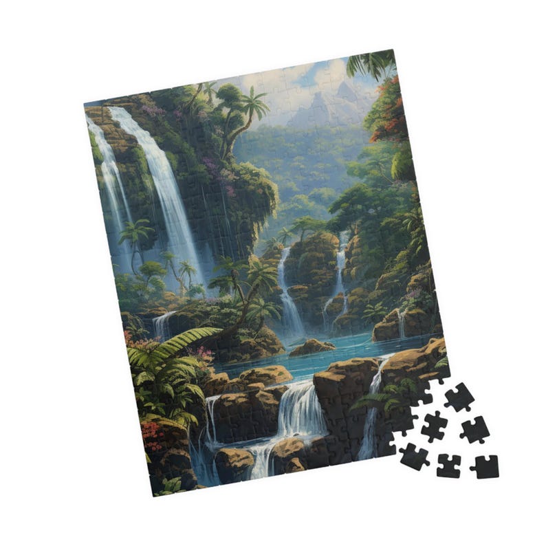 Vibrant Tropical Waterfall Puzzle - Colorful and Challenging Jigsaw ...