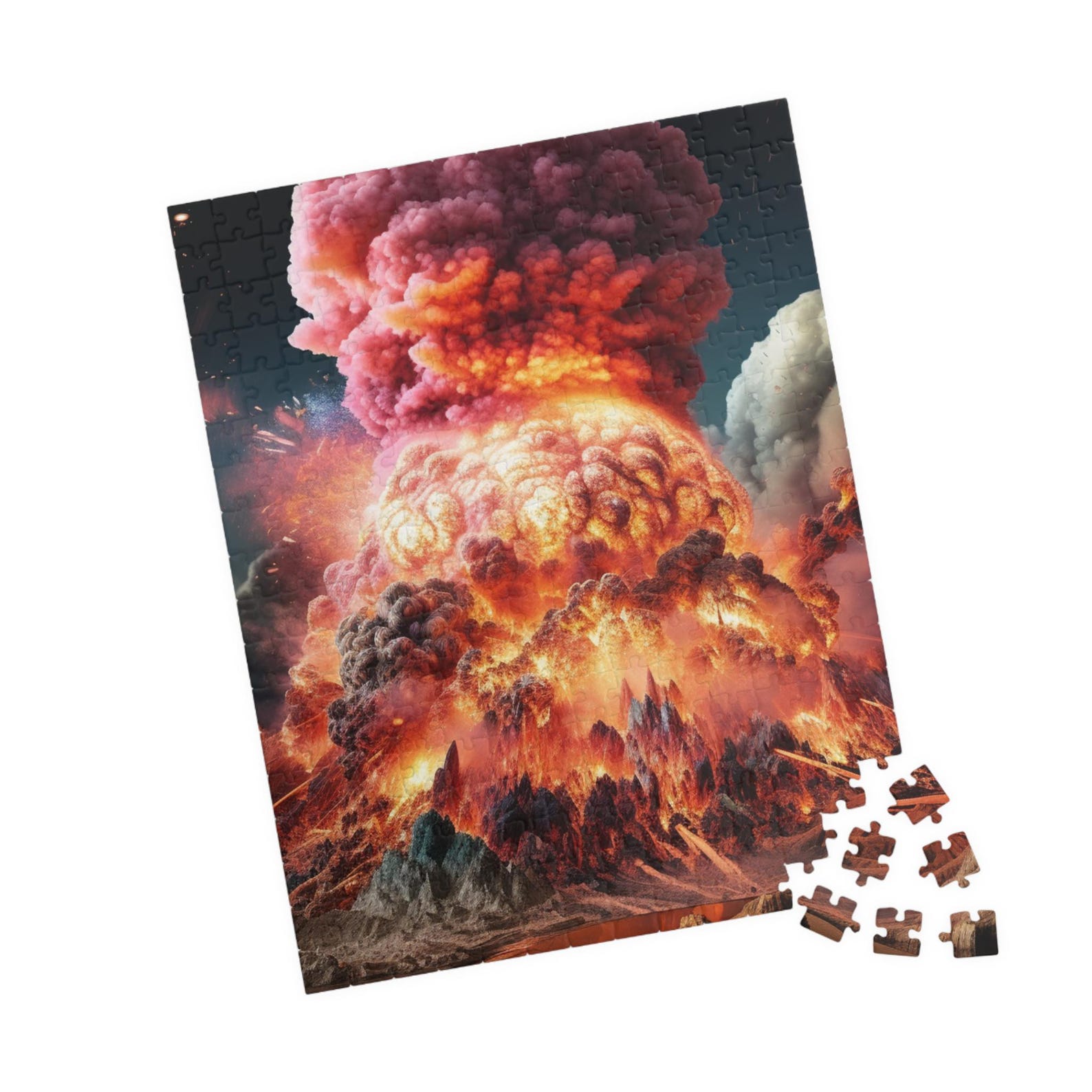 Captivating Vibrant Rose Gold Volcano Puzzle - 500 or 1000 Piece Nature ...