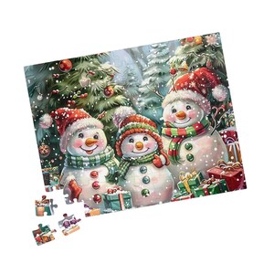 Festive Snowman Jigsaw Puzzle, 1000 Piece Winter Activity - Etsy