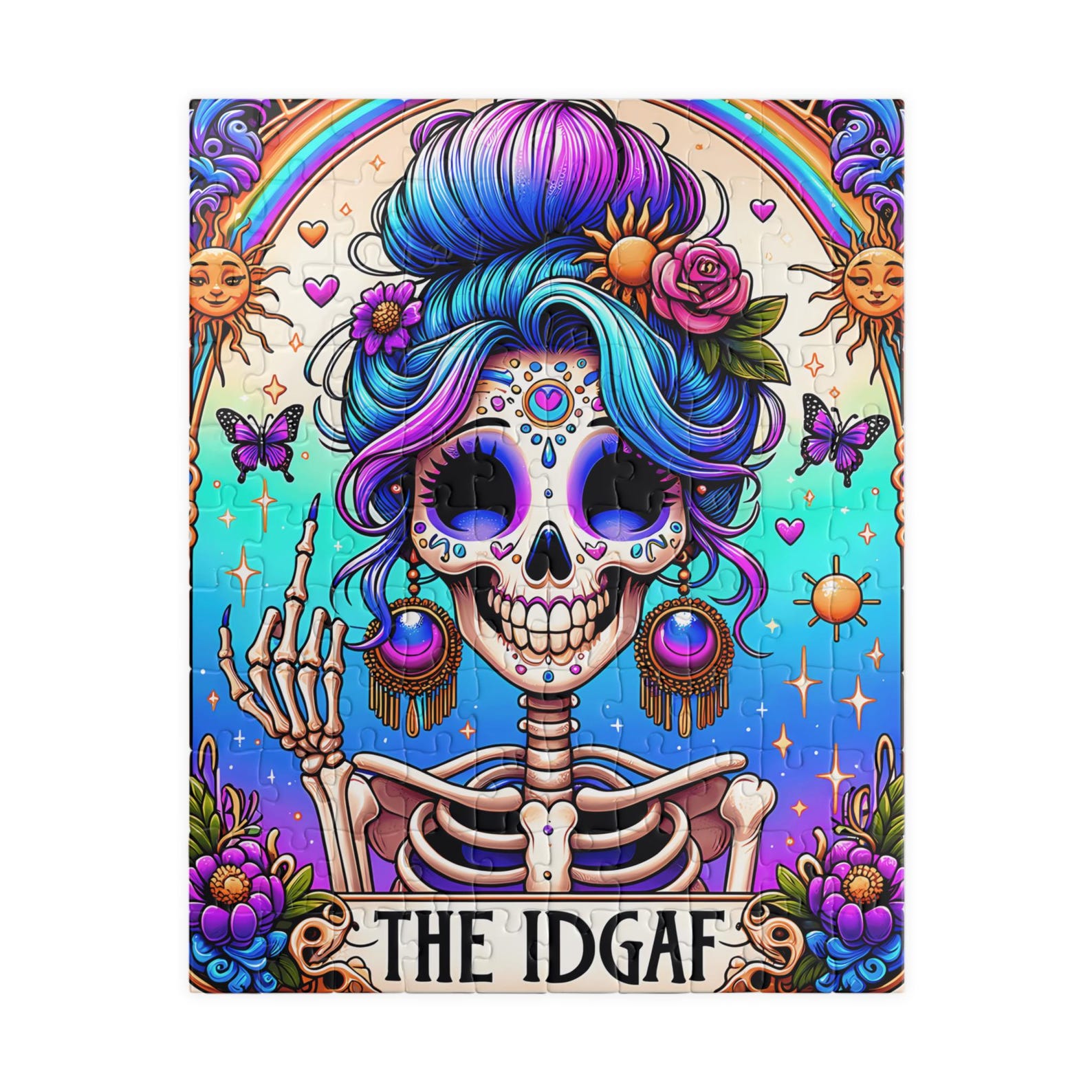 IDGAF Funny Skeleton PNG Puzzle 1000 Piece Puzzle for Adults Puzzle ...