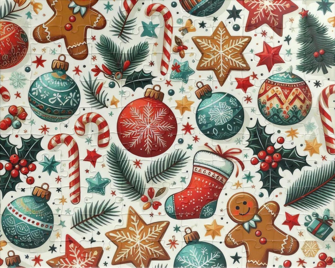 Jingle Bell Holiday Puzzle Unique 1000 Piece Puzzle for Adults 500 ...