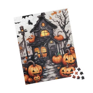 Spooky Haunted House Halloween Puzzle 1000 Piece Puzzle for Adults 500 ...