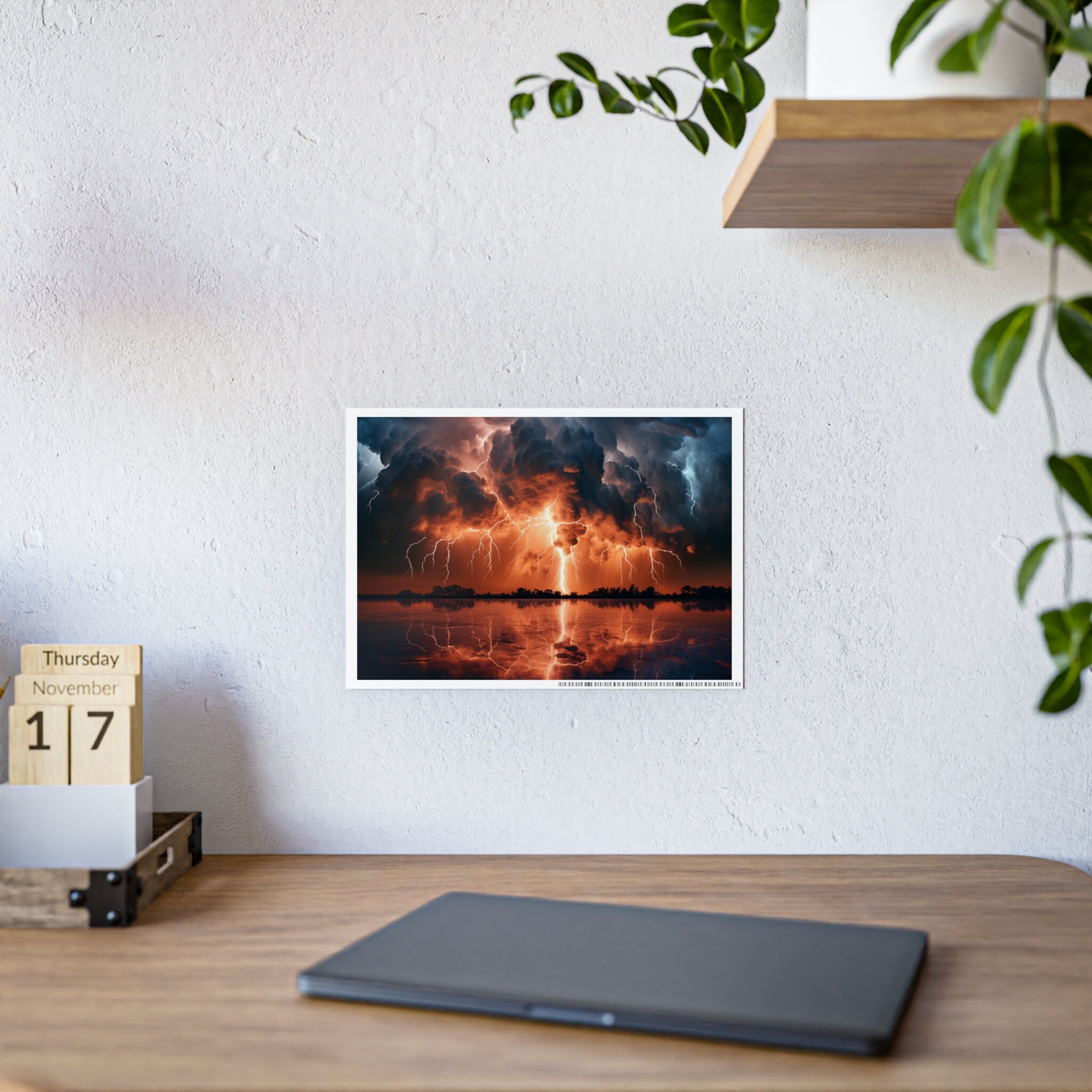 Moody Weather Poster, Weather Poster, Cloudy Skies Poster, Lightning ...