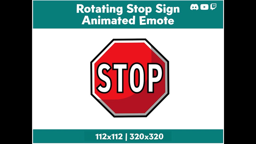 Rotating Stop Sign Animated Emote and Sticker for - Etsy