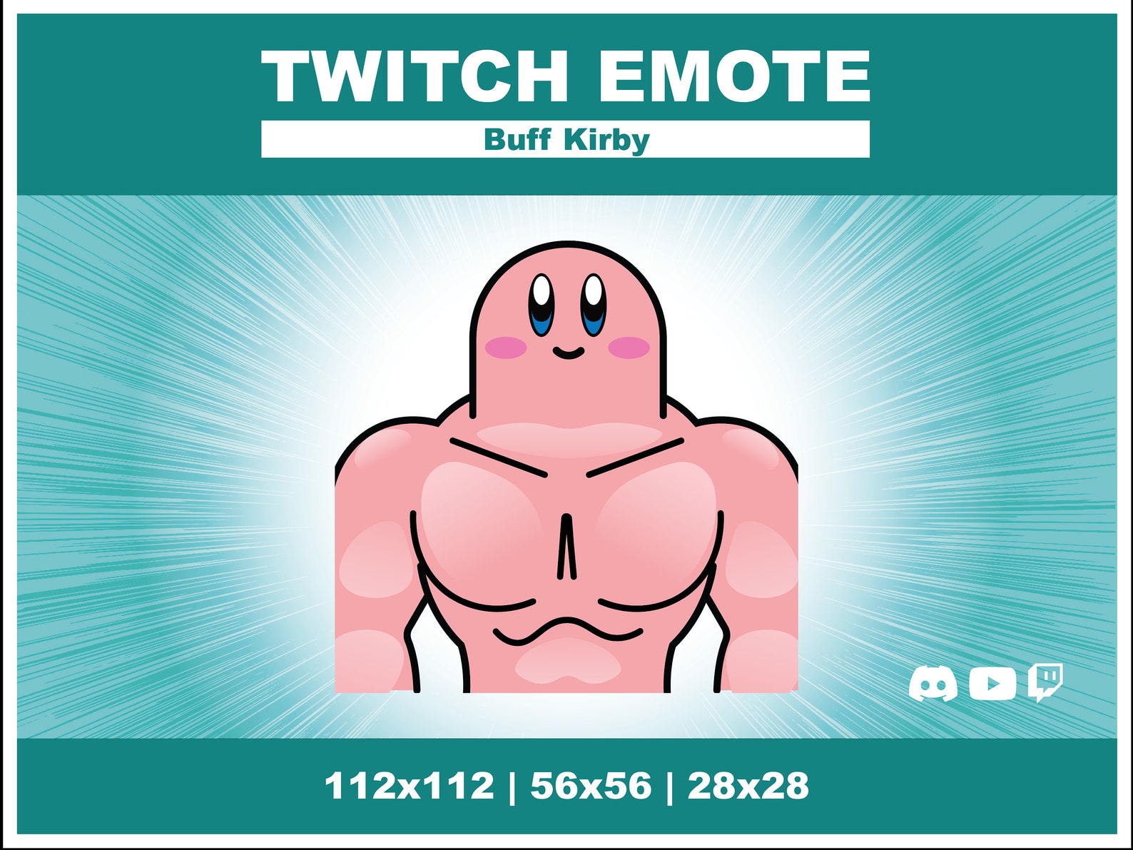 Buff Kirby Emote for Twitch - Etsy