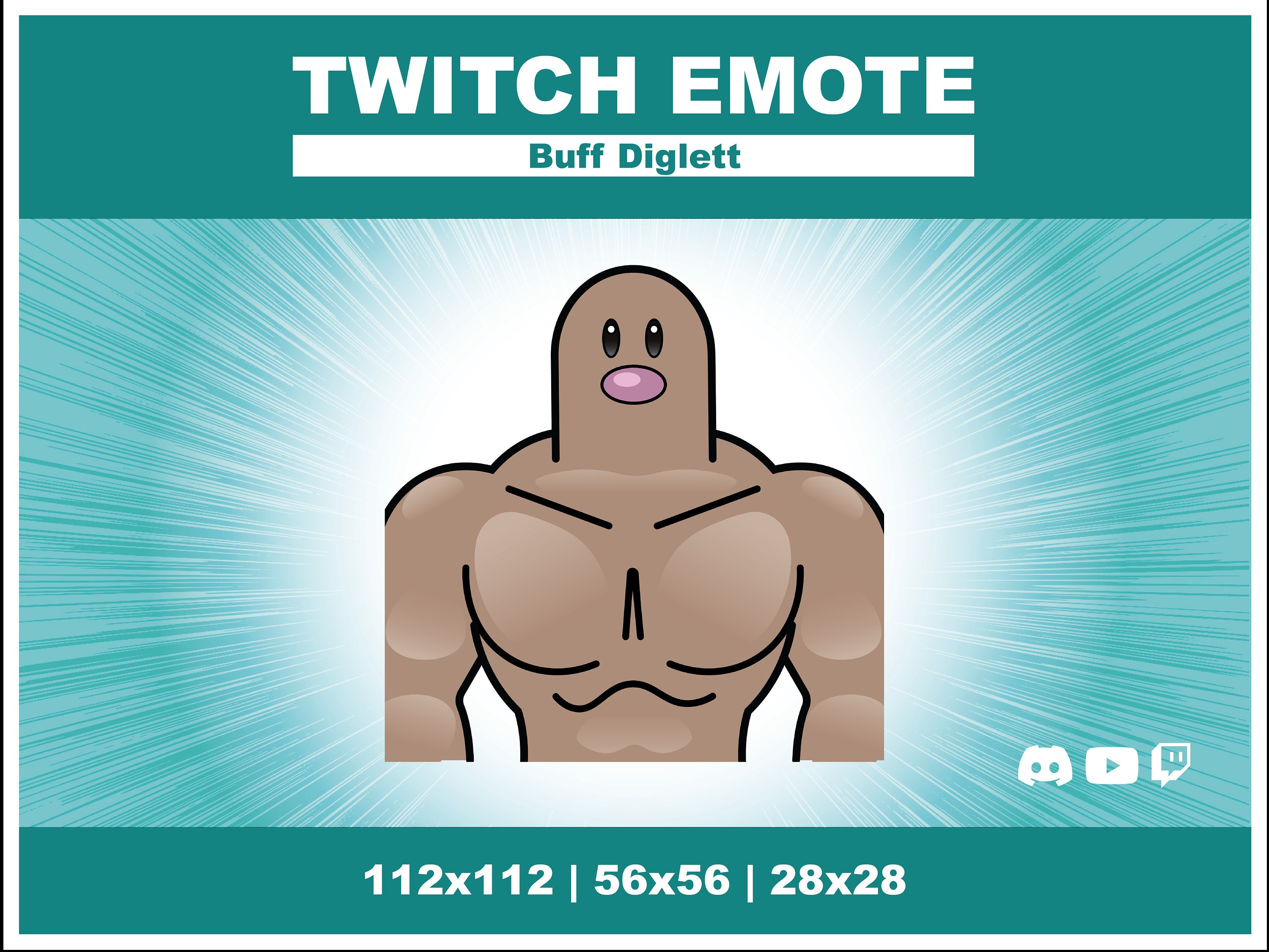 Buff Diglett Emote for Twitch - Etsy