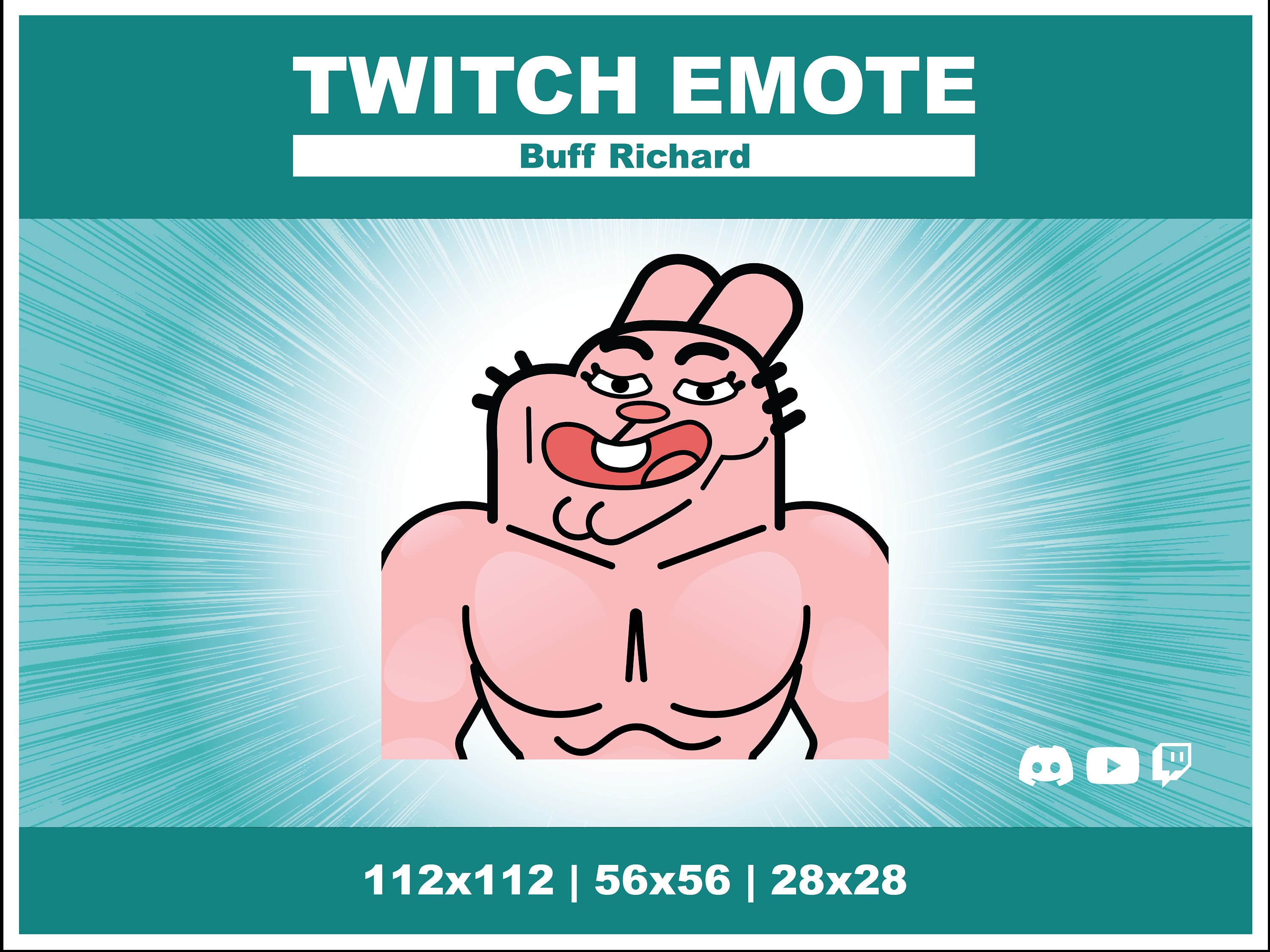 Buff Richard Emote for Twitch - Etsy