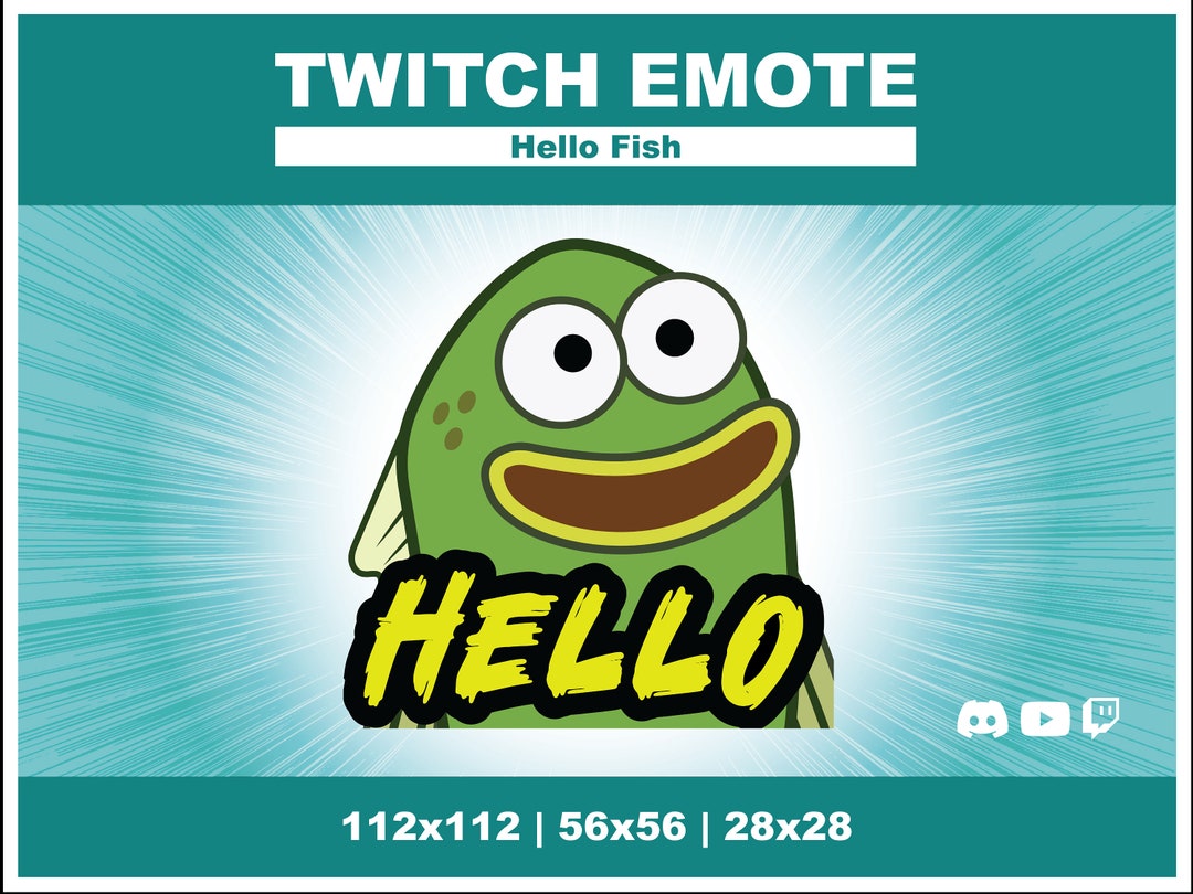 HELLO FISH Emote for Twitch/discord - Etsy