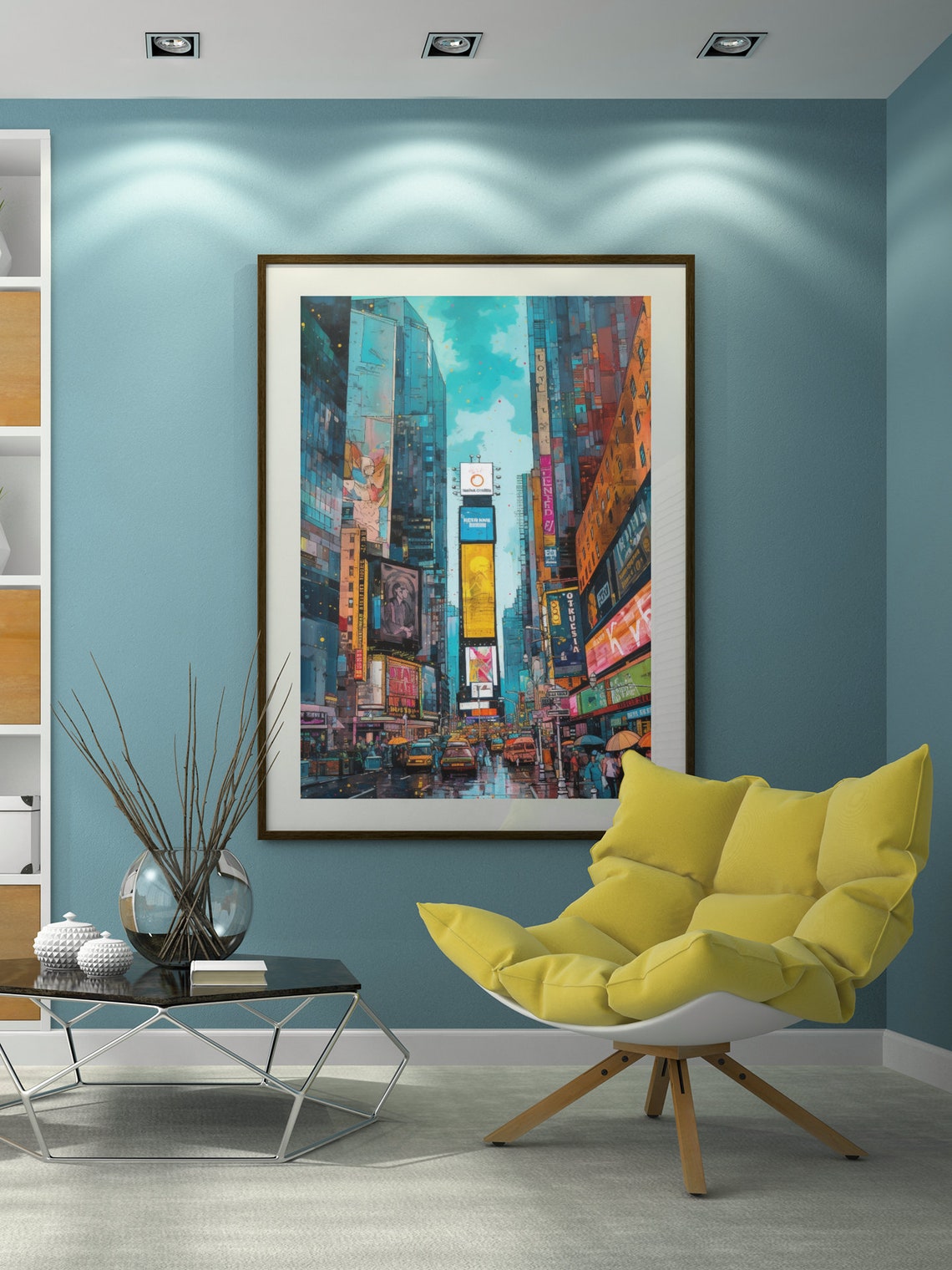 Brightly Colored Detailed Architecture Paintings New York Times Square ...