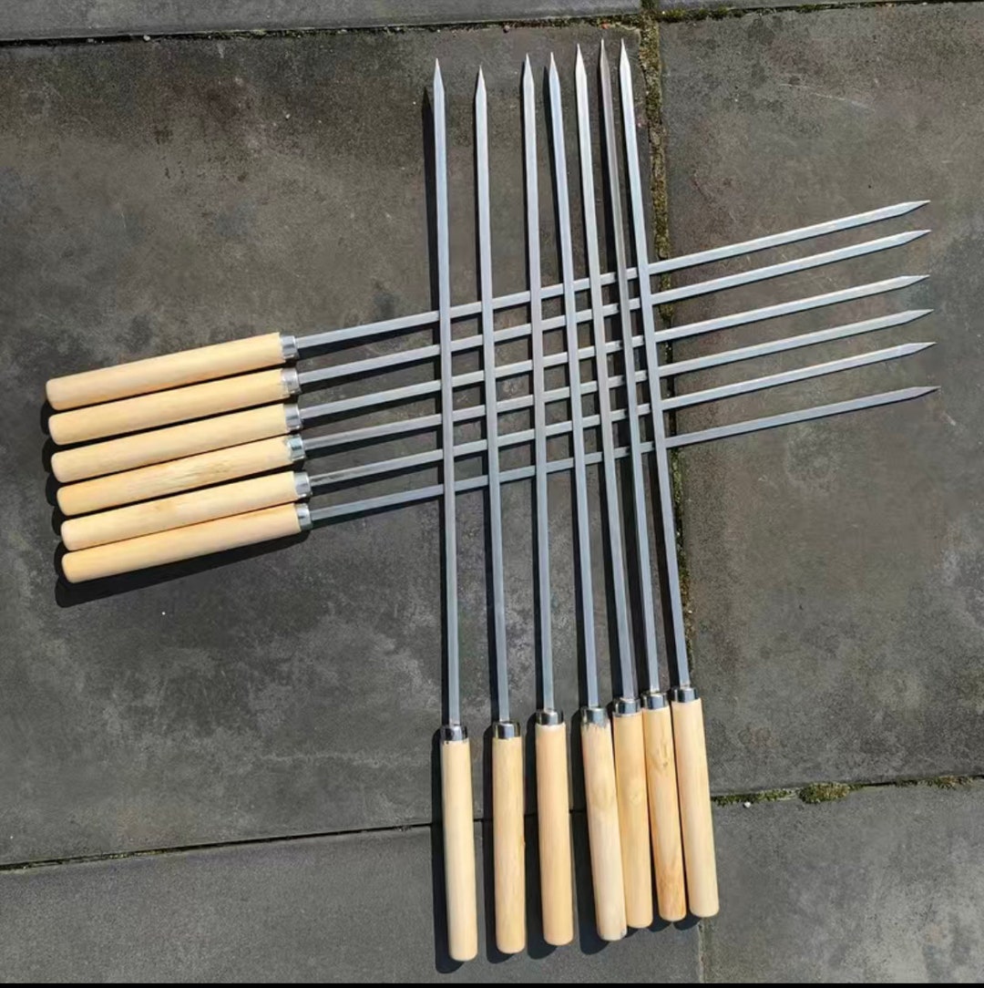 Metal Skewers Wooden Handles - Etsy