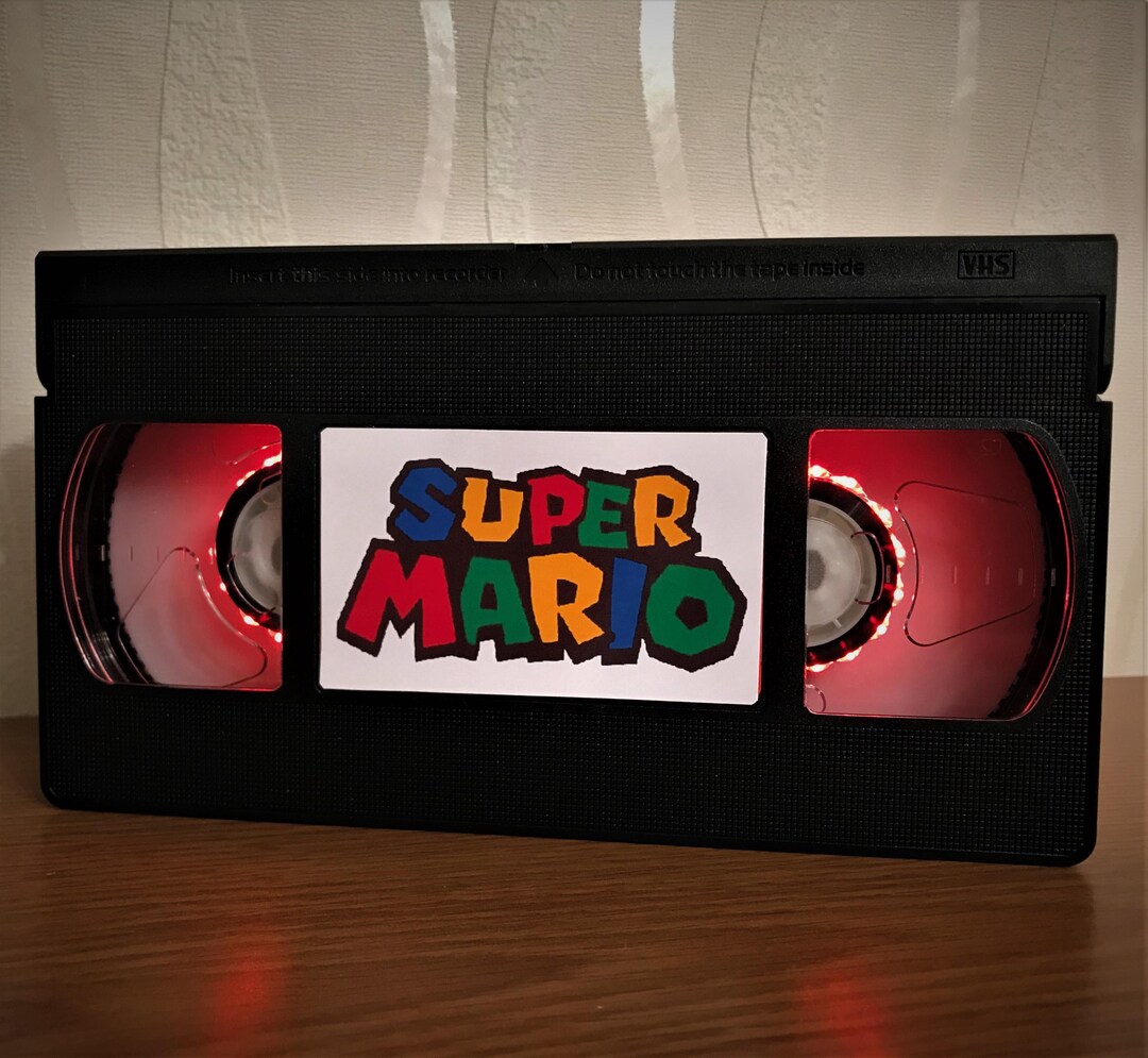 Retro VHS Lamp, Super Mario Logo Nintendo 64, Upcycled, Horror Movie ...