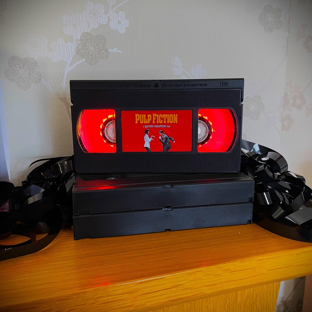 Pulp Fiction, Retro VHS Lamp, Upcycled, Horror Movie, Lamp, Night Light ...