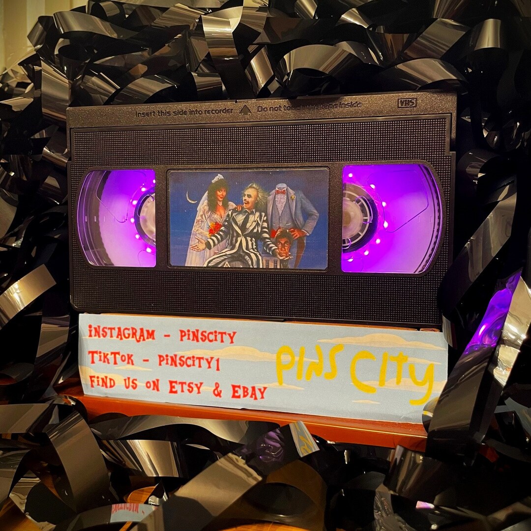 Retro VHS Night Light, Beetlejuice, Horror Movie, Film, Man Cave, Clown ...