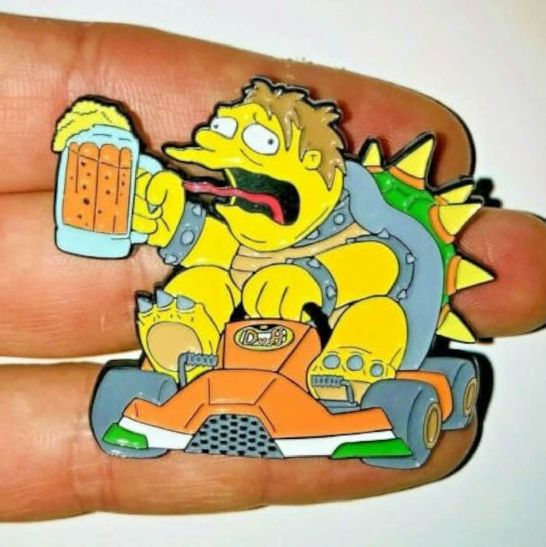 The Simpsons Super Mario Kart Barney Springfield Mashup Pin Badge ...