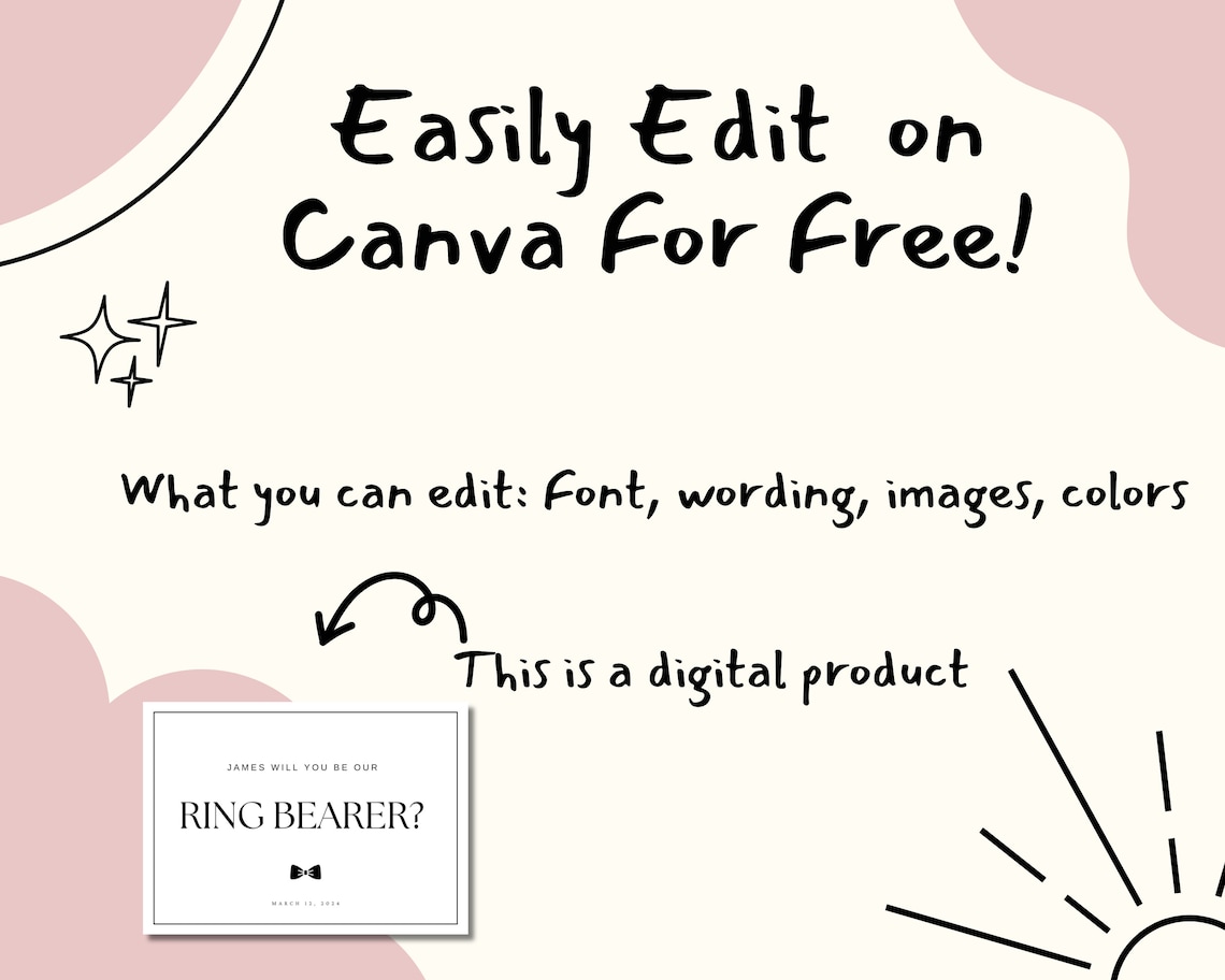 Canva Ring Bearer Proposal Card Template, Will You Be Our Ring Bearer ...