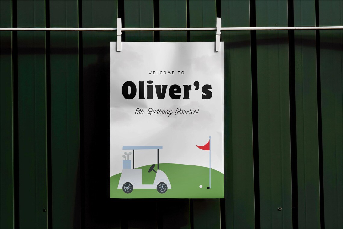 Golf Party Welcome Sign, Golf Birthday Par-tee, Hole-in-one Golf ...