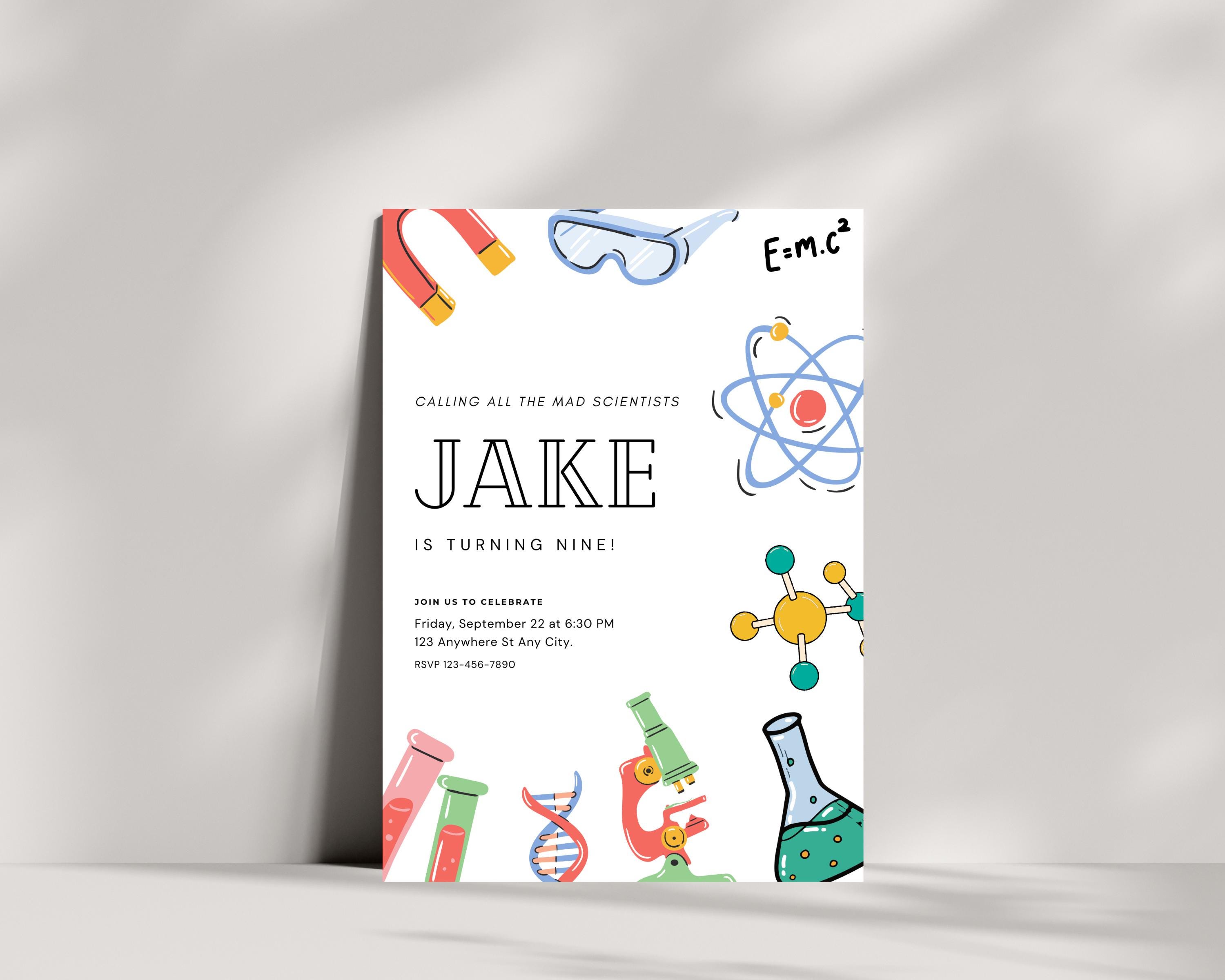 Editable Science Party Invitation, Mad Scientist Invitations, Mad ...