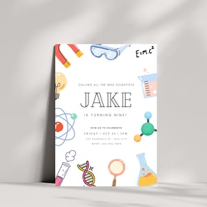 Editable Science Party Invitation, Mad Scientist Invitations, Mad ...