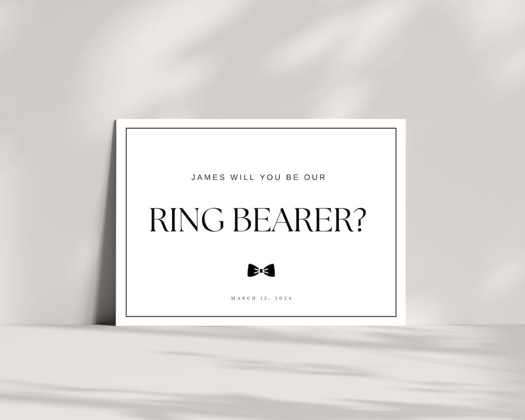 Canva Ring Bearer Proposal Card Template, Will You Be Our Ring Bearer ...
