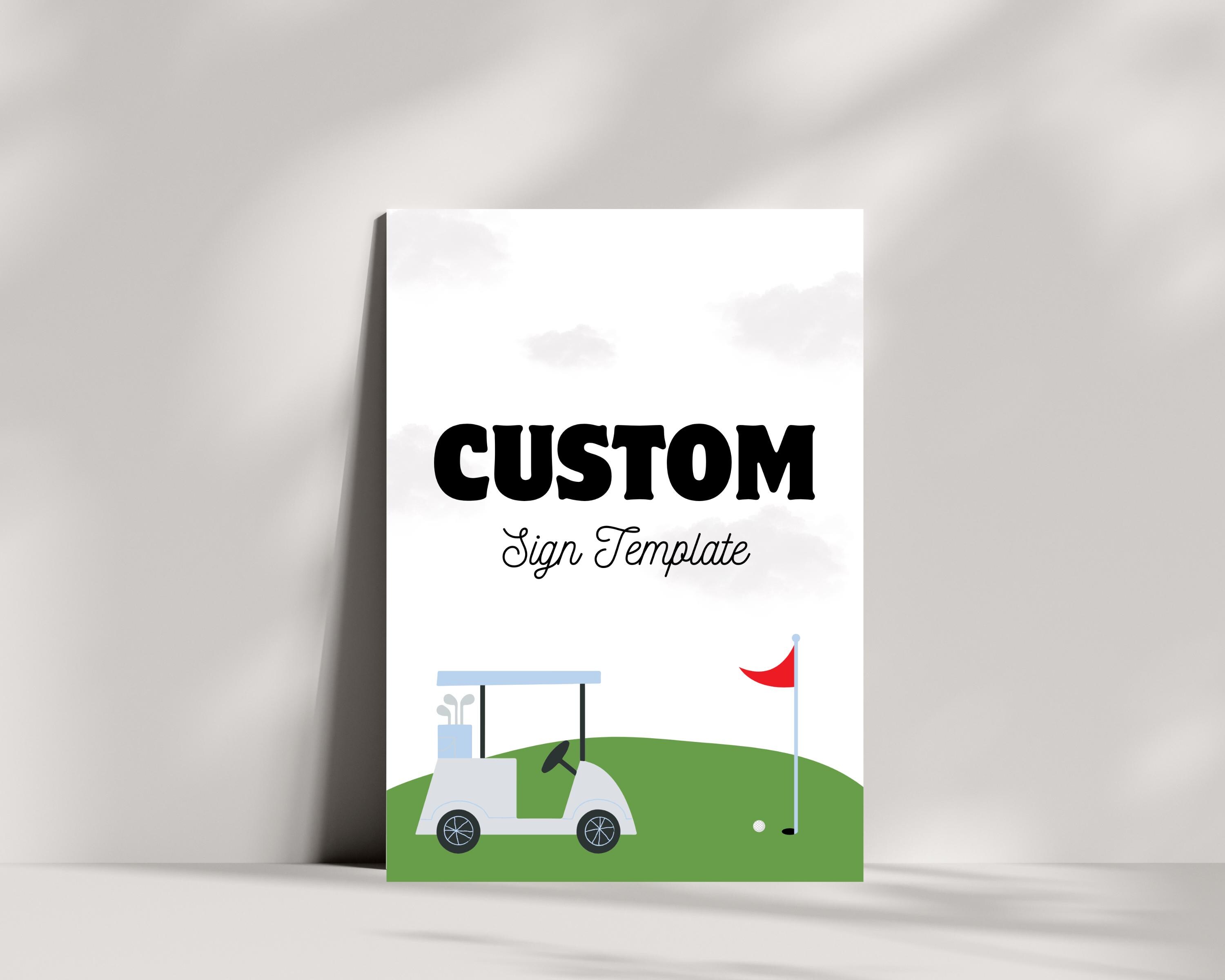Editable Golf Party Sign Template, Golf Theme Birthday Signage, Table ...