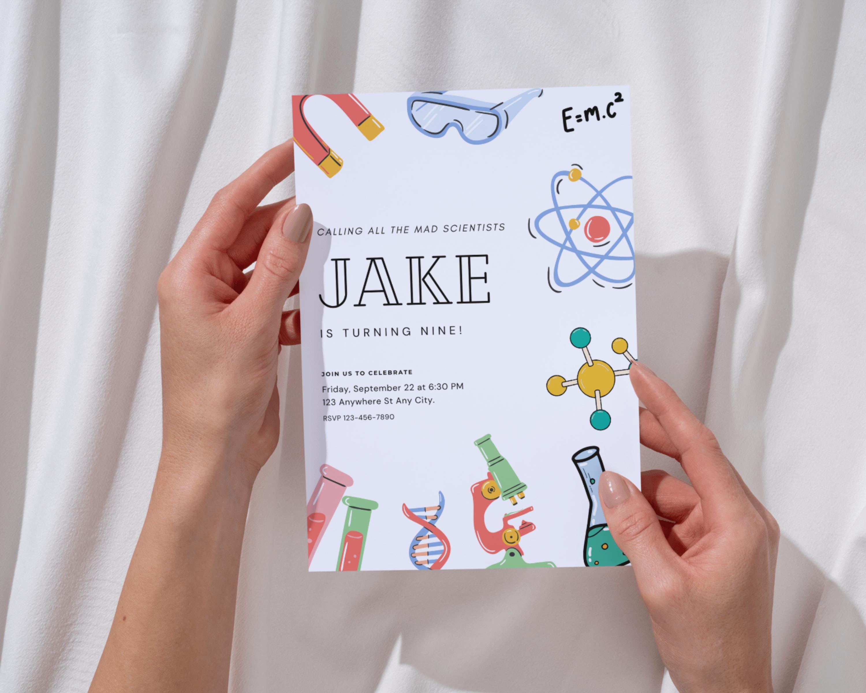 Editable Science Party Invitation, Mad Scientist Invitations, Mad ...