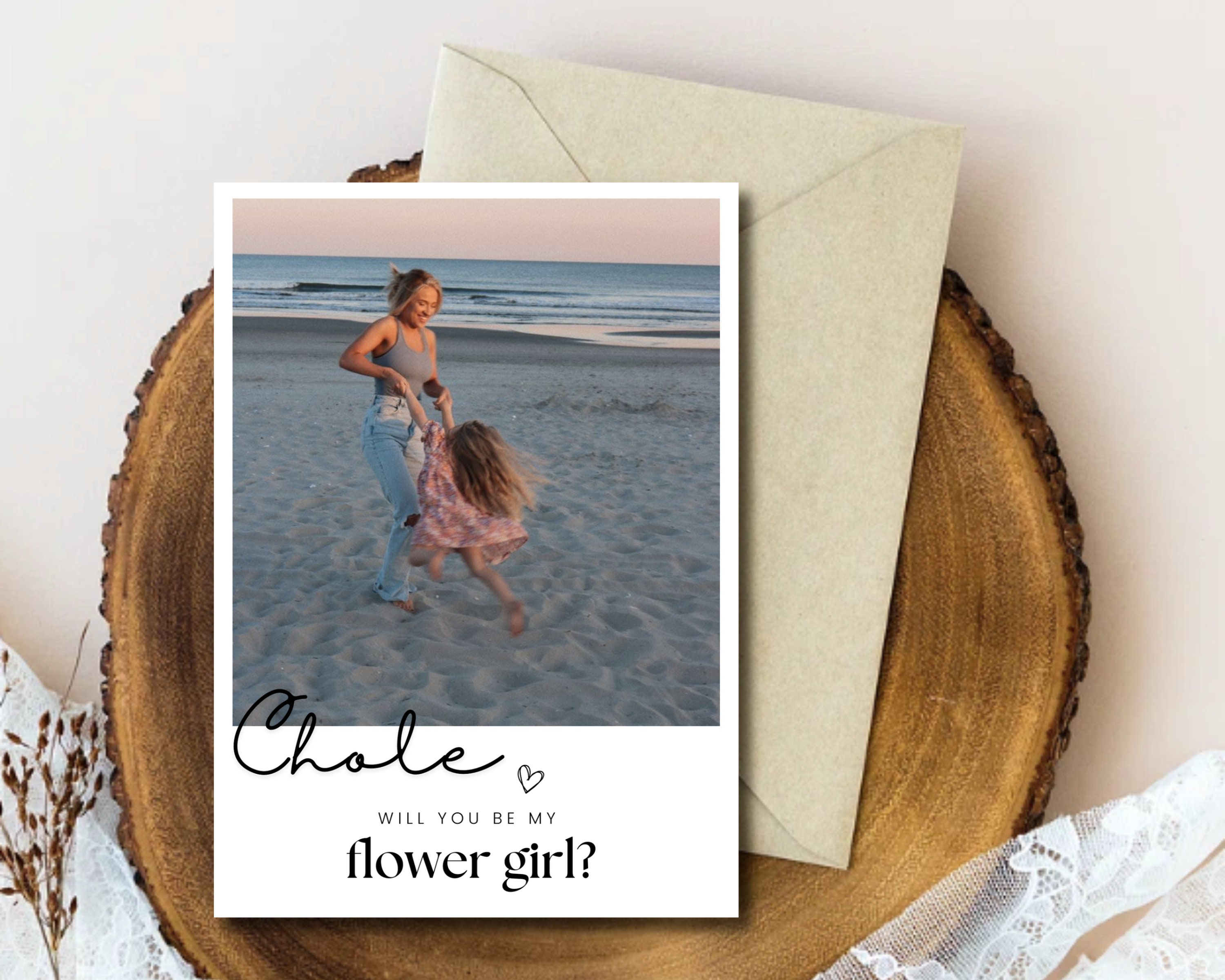 Photo Flower Girl Proposal Card Template, Canva Will You Be My Flower ...