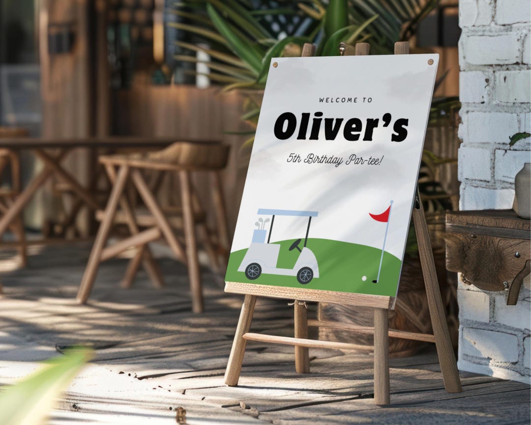Golf Party Welcome Sign, Golf Birthday Par-tee, Hole-in-one Golf ...