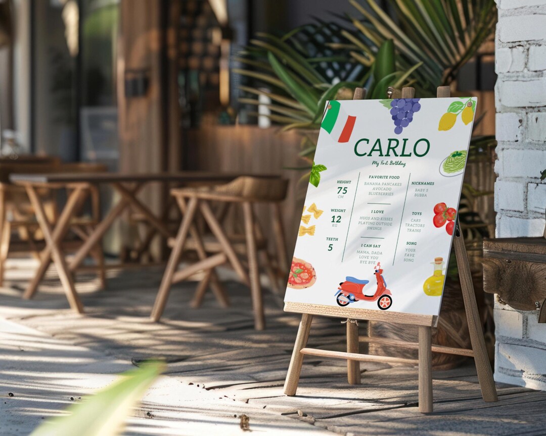 Italian Milestone Board, Italian Themed Birthday Party, Italy Theme ...