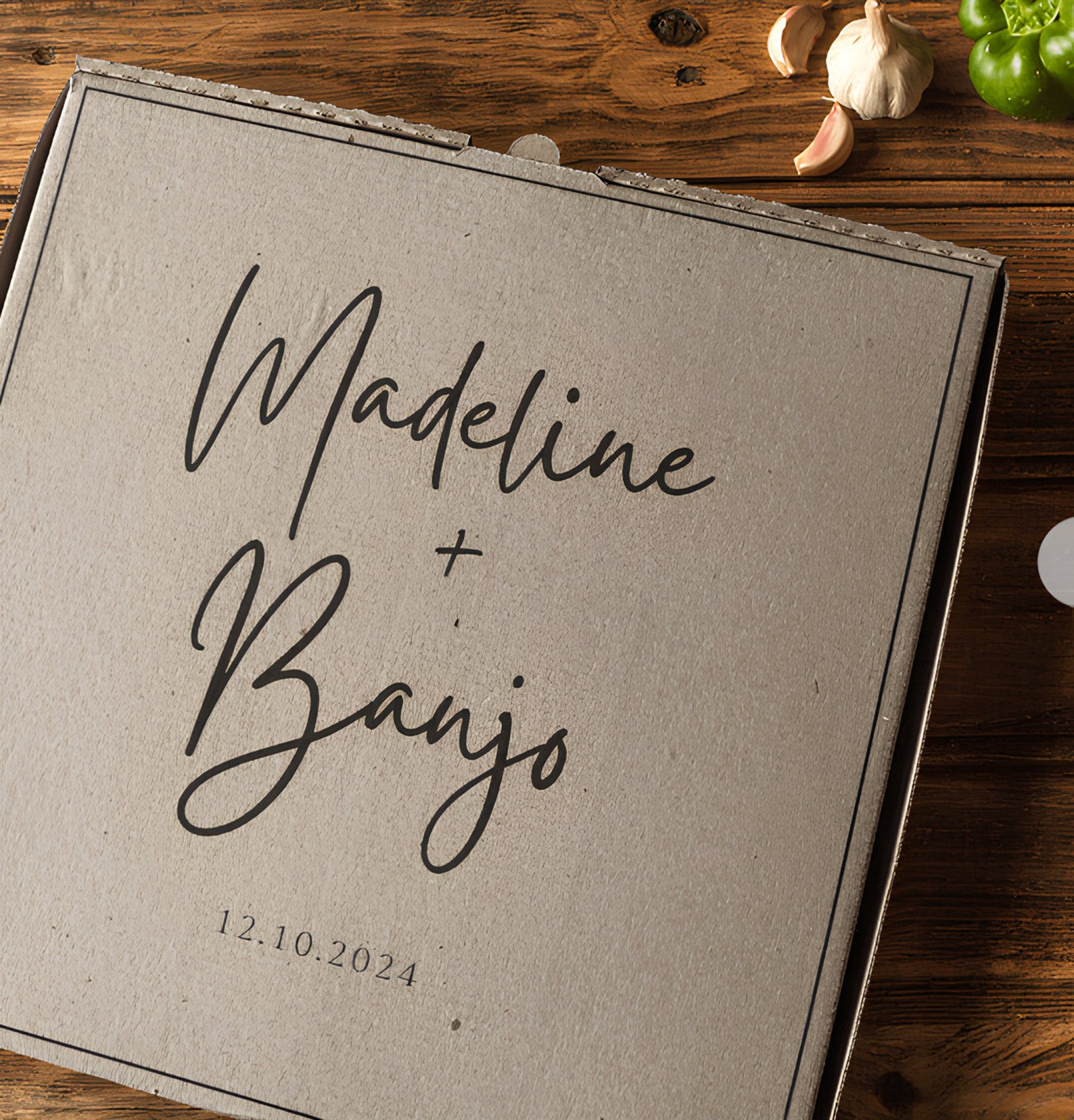 Custom Wedding Pizza Box Template, Pizza Box, Wedding Favor Pizza Party ...