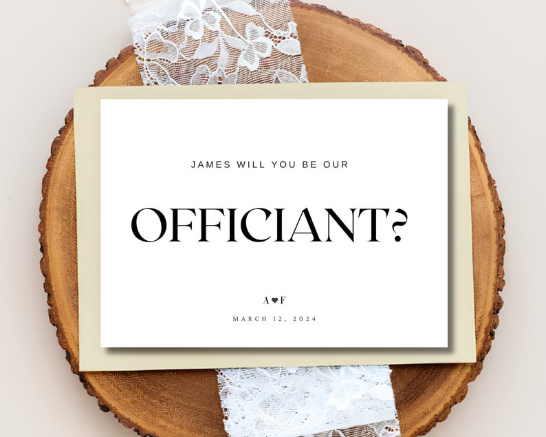Officiant Proposal Card Template, Canva Template, Will You Be Our ...
