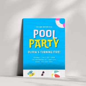 Editable Pool Party Invitation, Summer Evite Birthday, Summer Pool ...