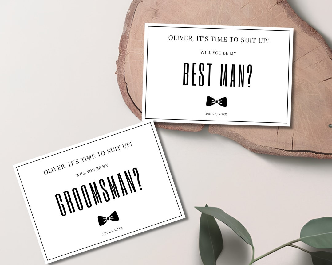 Groomsmen Proposal Card Template, Canva Best Man Proposal, INSTANT ...