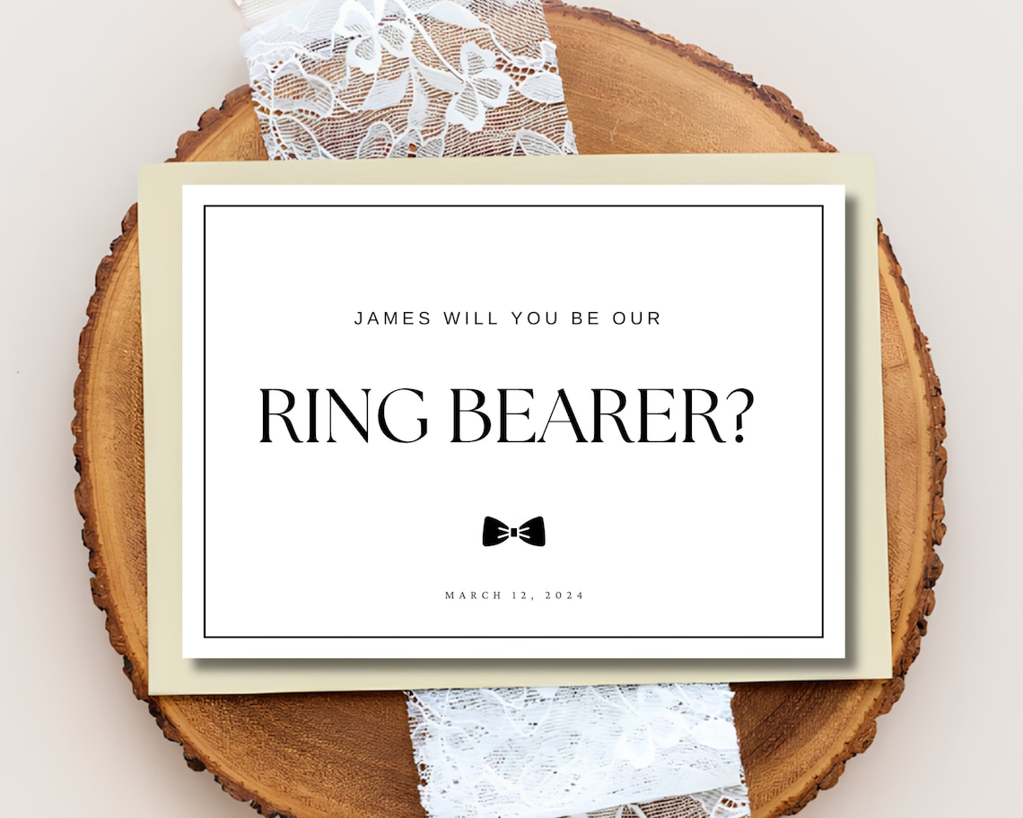 Canva Ring Bearer Proposal Card Template, Will You Be Our Ring Bearer Card, Editable Ring Bearer ...